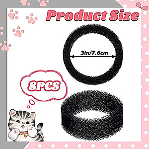 8 Pieces Pet Fountain Filter Pet Water Round Filter Foam for Cat Drink Fountain Cat Water Sponge Filter Cat Fountain Filter Sponge Replacement for 2.5 L/84 oz 2.2 L/ 74 oz Stainless Steel Cat Fountain