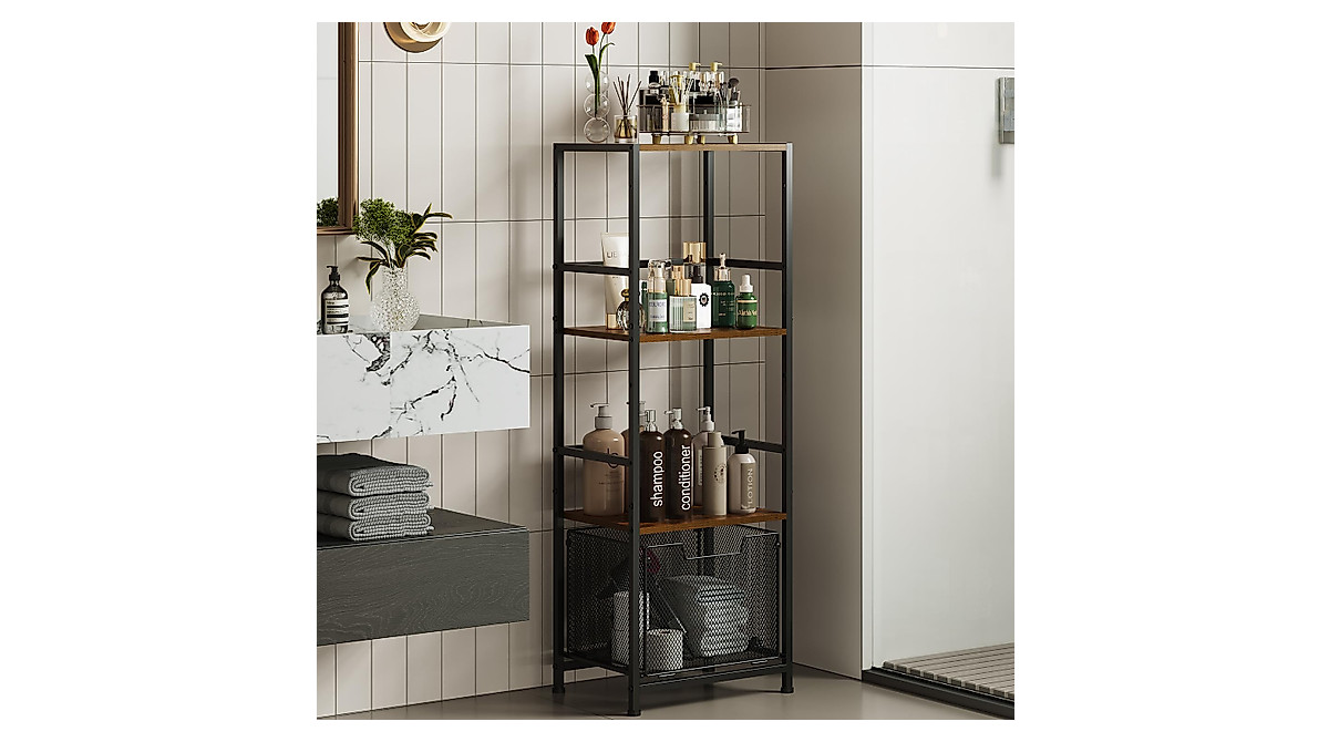 4-Tier Narrow Storage Shelf - Stylish & Functional