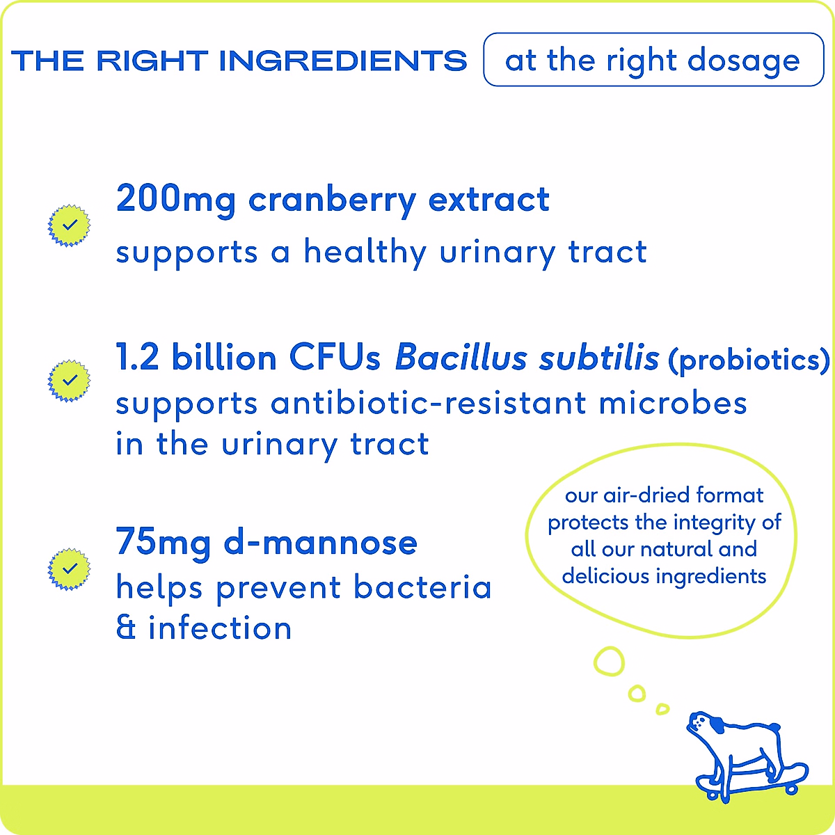 Native Pet Dog UTI Treatment - Cranberry Chews for Dogs and Cat UTI - Bladder Control for Dogs - Dog Urinary Tract Infection Treatment - UTI Medicine for Dogs - Dog Cranberry Supplement - 30 Chews
