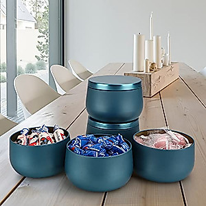 LAJDL Candle Tin 24 Piece, 8 oz, Metal Round Candle Containers with Lid, Candle Jars for DIY Candle Making,Arts & Crafts, Storage Candle Making Party Supplies(Blue),AM-C-08-1