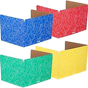 Really Good Stuff Standard Privacy Shields - Set of 12-4 Group Colors - Star & Swirl - Matte