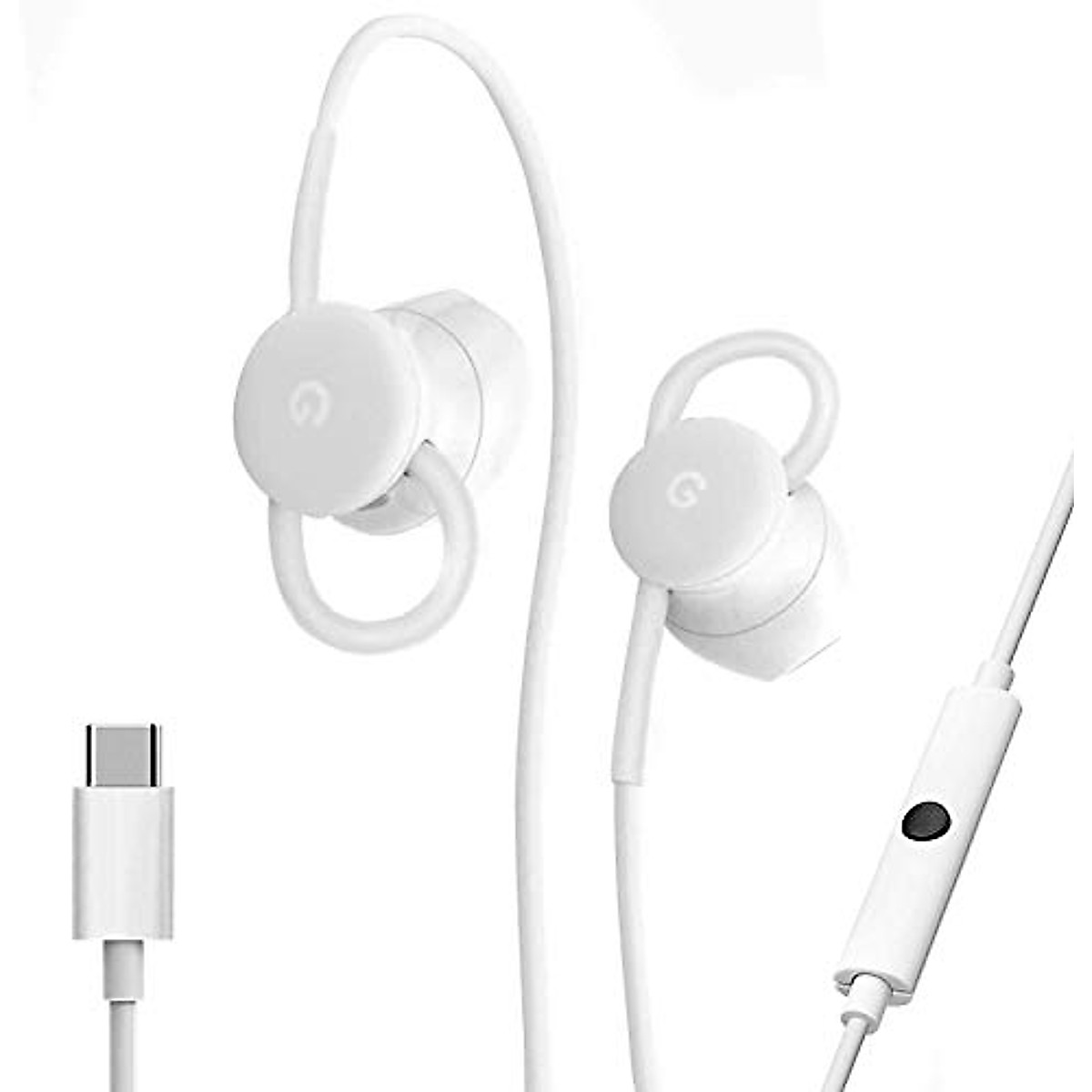 Google USB-C Wired Digital Earbud Headset for Pixel Phones - White