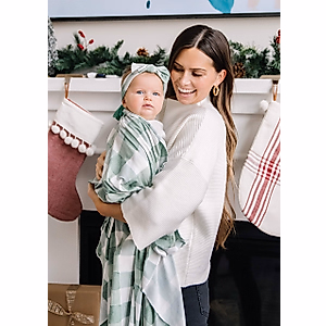 Large Premium Knit Baby Swaddle Receiving Blanket "Pine" by Copper Pearl