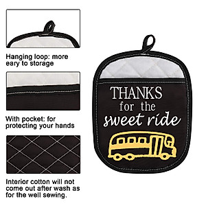 WCGXKO Oven Pads Pot Holder with Pocket for School Bus Driver Thanks for The Sweet Ride (Sweet Ride)