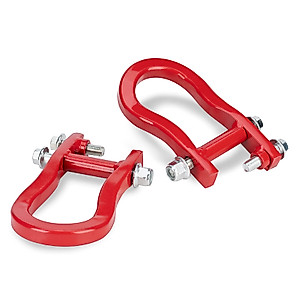 WEILEITE Front Bumper Tow Hook Shackles Chevy Silverado GMC Sierra 1500 2007-2018 Silverado 1500 LD 2019 Sierra 1500 Limited 2019 Replace 84192871(2Pcs,Red)