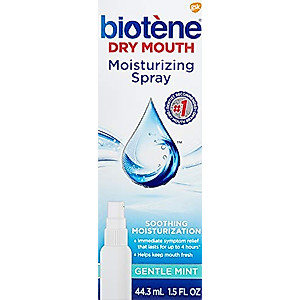 biotene Moisturizing Mouth Spray Gentle Mint, 1.5 FL OZ (Pack of 4