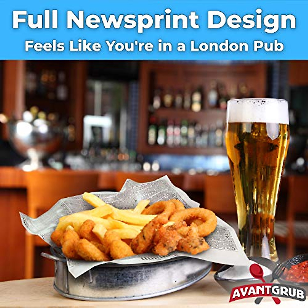 Greaseproof, Durable 12x16 Newsprint Wax Paper 300Pk. Deli Food Basket Liner Sheets for Fish, Burgers, Fries, BBQ and Sandwiches. Perfect for Your Movie, Circus or Carnival Theme Party or Cookout.