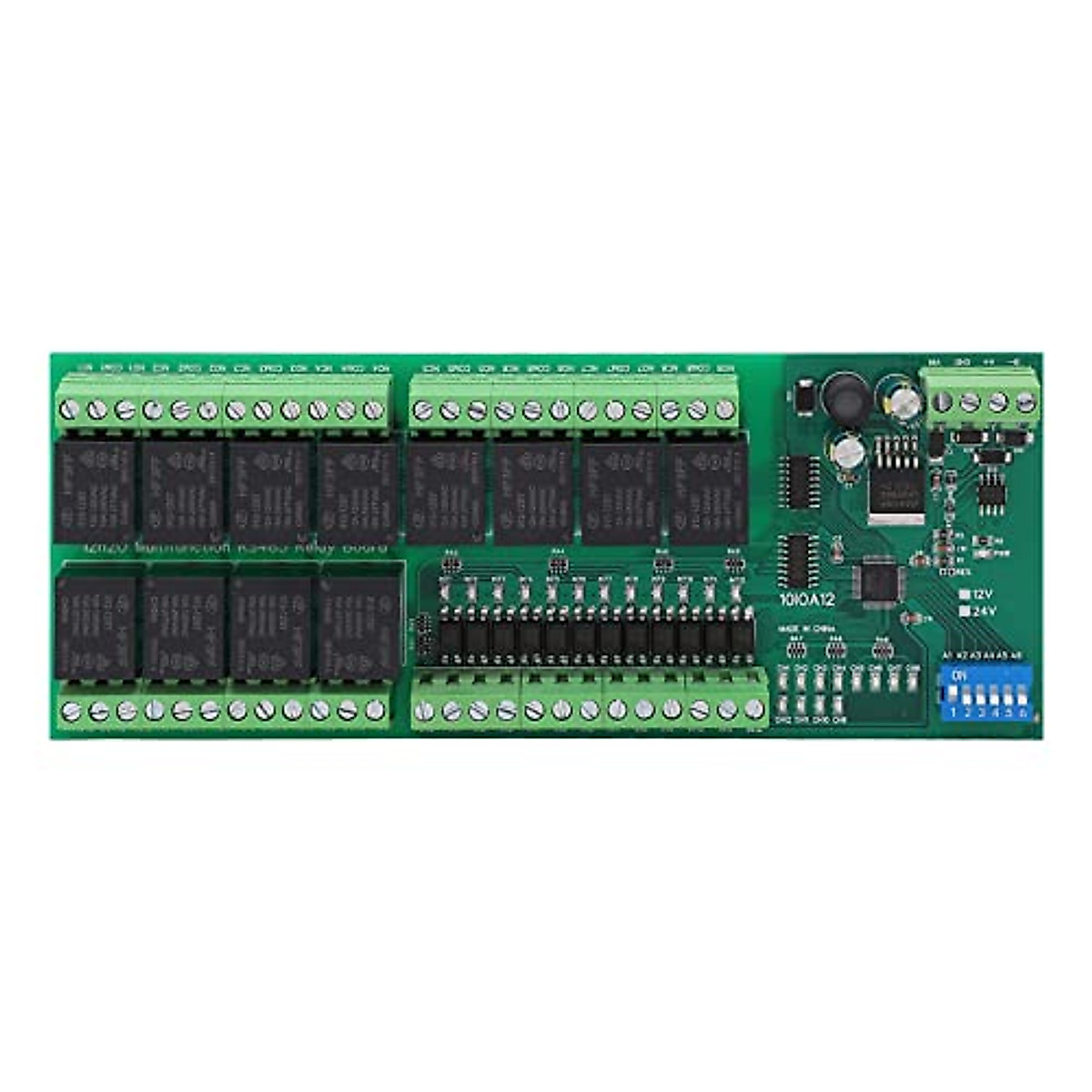 Electrical Relay Module, 12 Optically Isolated Input 12 Channel 64 Devices Parallel Relay Board for Circuit (24V)