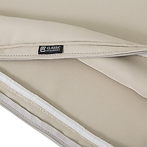 Classic Accessories Montlake FadeSafe Water-Resistant 20 x 20 x 2 Inch Contoured Patio Dining Seat Cushion, Antique Beige