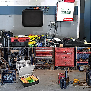 Battery Organizer Storage Case, 118+ Batteries Carrying Holder Container Box Double Mesh Pockets for AA AAA 9V C D with BT-168 Battery Tester (Batteries are Not Included)