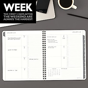 AT-A-GLANCE 2023 Weekly & Monthly Planner, 8-1/2" x 11", Large, Monthly Tabs, Pocket, Divided Format, Elevation, Gray (75955L05)