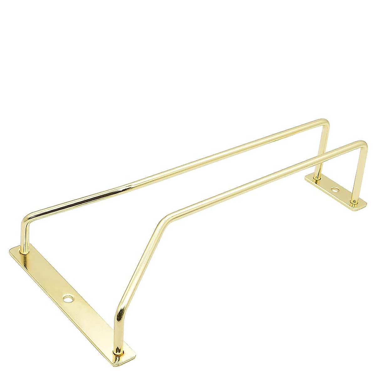 zoohot 22.5cm Wine Glass Rack - Under Cabinet Stemware Wine Glass Holder Glasses Storage Hanger Metal Organizer for Bar Kitchen, Gold Finish (1 Rows, 1 Pack)