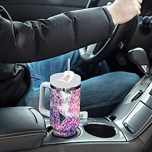 Emelivor Summer Hydrangea 30 oz Tumbler with Lid and Straw Insulated Tumblers with Handle Leak Proof Travel Coffee Mug Water Cup Bottles for Women Men Sports Gym