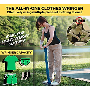 Dezitrek Original Ultra Light Clothes Wringer - Ideal for Light-Weight Clothing, Manual Hand Crank Laundry Wringer for Off Grid Living, Camping, Hotel and Travel - Compact, Eco-Friendly Towel Wringer