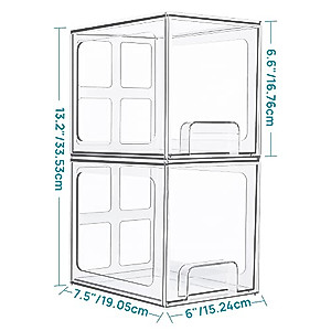 Vtopmart 4Pack 6.6'' Stackable Storage Drawers and 2Pack 4.4'' Stackable Storage Drawers