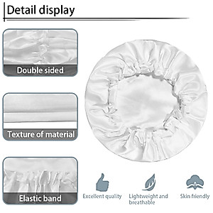 Babrukda Kids Hair Cover, Children Satin Bonnet, Boys Girls Satin Sleep Cap, Adjustable Elastic Band Beanie Hat for Night Sleeping Easy Clean Headwear for Toddler Baby Dinosaur