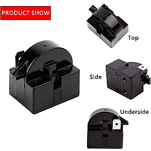 QP2-4.7Starter Relay and Overload 1 Pin Refrigerator Starter Relay and 6750C-0005P Refrigerator Overload Protector（2 Pieces in Total）Mini Refrigerator Parts Compatible with LG Refrigerator Compressor
