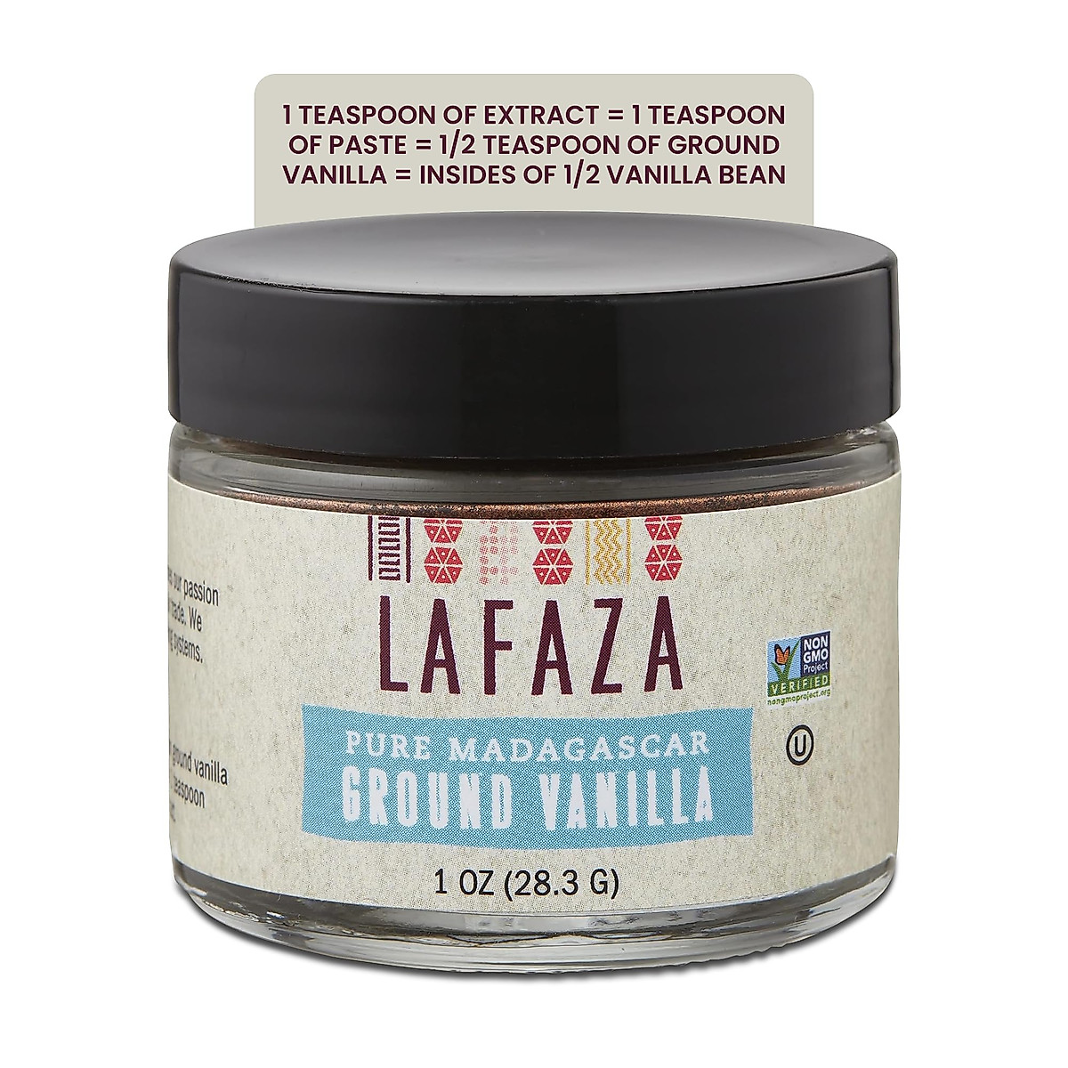 Lafaza All Natural Madagascar Bourbon Pure Ground Vanilla Bean Powder, 1oz