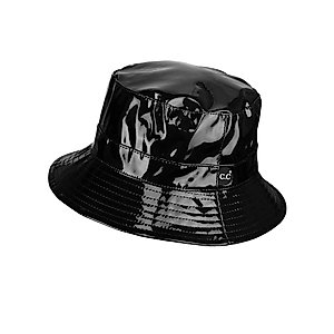 C.C Women's All Season Foldable Waterproof Rain Bucket Hat, Black
