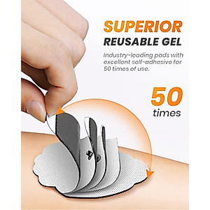 20-Pack TENS Unit Replacement Pads, Long-Lasting Snap Electrodes for 50 Times of Use per Pad, Latex-Free TENS Pads Set Compatible with TENS EMS Devices Using 3.5mm Button Lead Wires