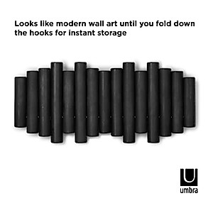 Umbra Picket Rail Hook for Entryways, W38×D4×H17cm, Black