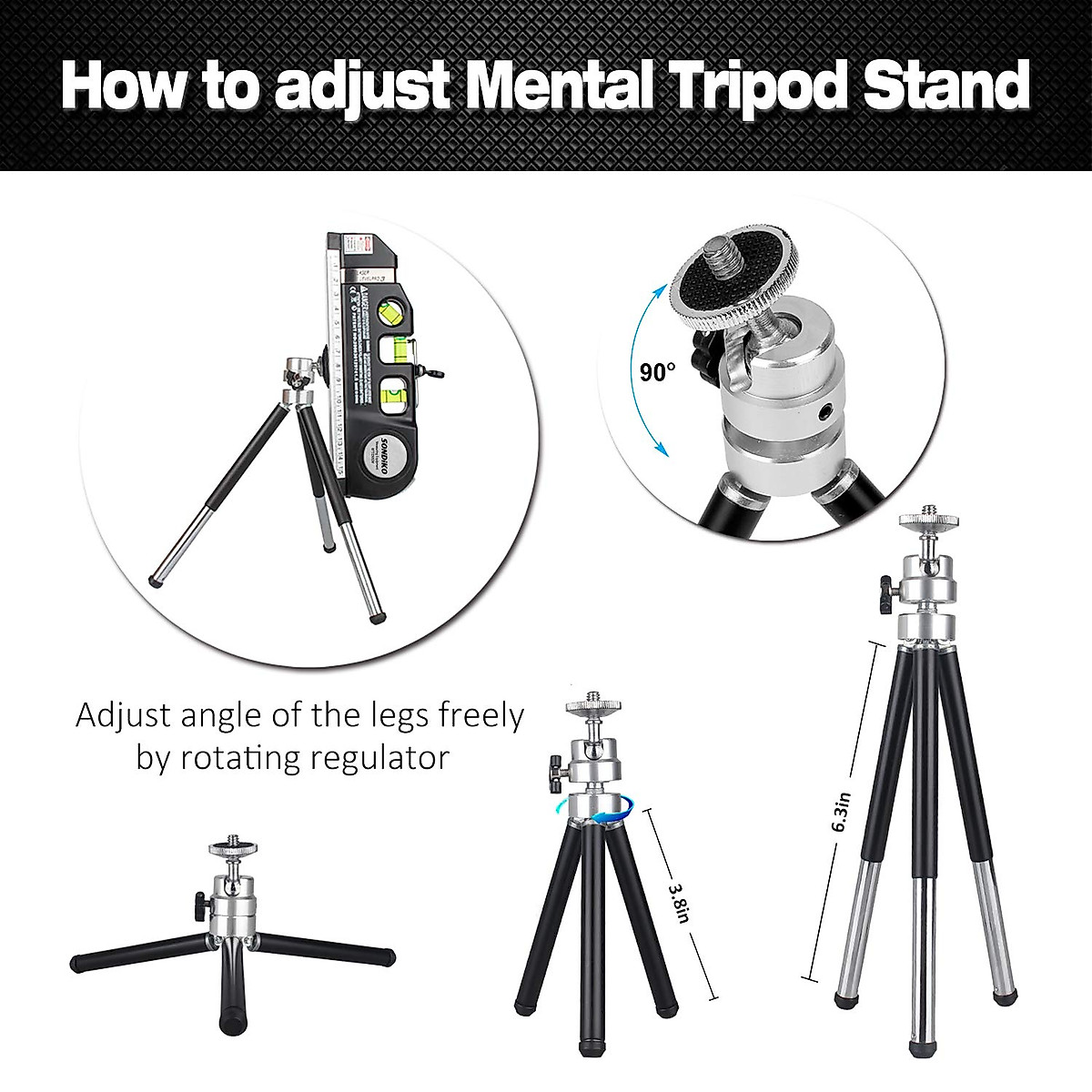 Sondiko Laser Level Tool Kit, Multifunction Laser Leveler for Picture Hanging, Cabinets, Tiles, Measure Tape Standard & Metric Tape Ruler (8ft/2.5M) with Retractable Metal Tripod Stand