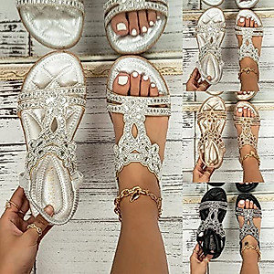 Sandals Women Dressy Summer Wedge Fashion Beach Flat Sandals Ankle Gladiator Sandals Prime Deals of The Day Today Only