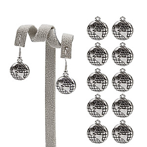 AUEAR, 100 Pack Globe Charms Silver Earth Globe Charms Alloy Golbe Pendant for Jewelry Making Bracelet Necklace Pendant Supplies
