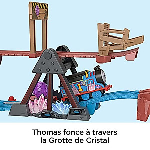 Thomas & Friends Motorized Toy Train Set Crystal Caves Adventure with Thomas, Tipping Bridge & 8 Ft of Track for Kids Ages 3+ Years