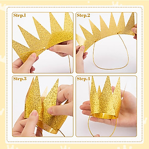 3 otters Gold Crown Hats, 18PCS Party Crown Hats Caps for Birthday Wedding Celebration