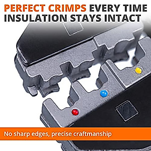 Wirefy Crimping Tool Set 8 PCS - Ratcheting Wire Crimper - Heat Shrink, Non-Insulated, Open Barrel, Flag, Ferrule Connectors