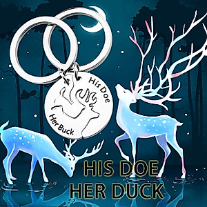 TGBJE Her Buck His Doe Keychain Set Couple Gift His and Hers Set Matching Keychains (Her Buck)