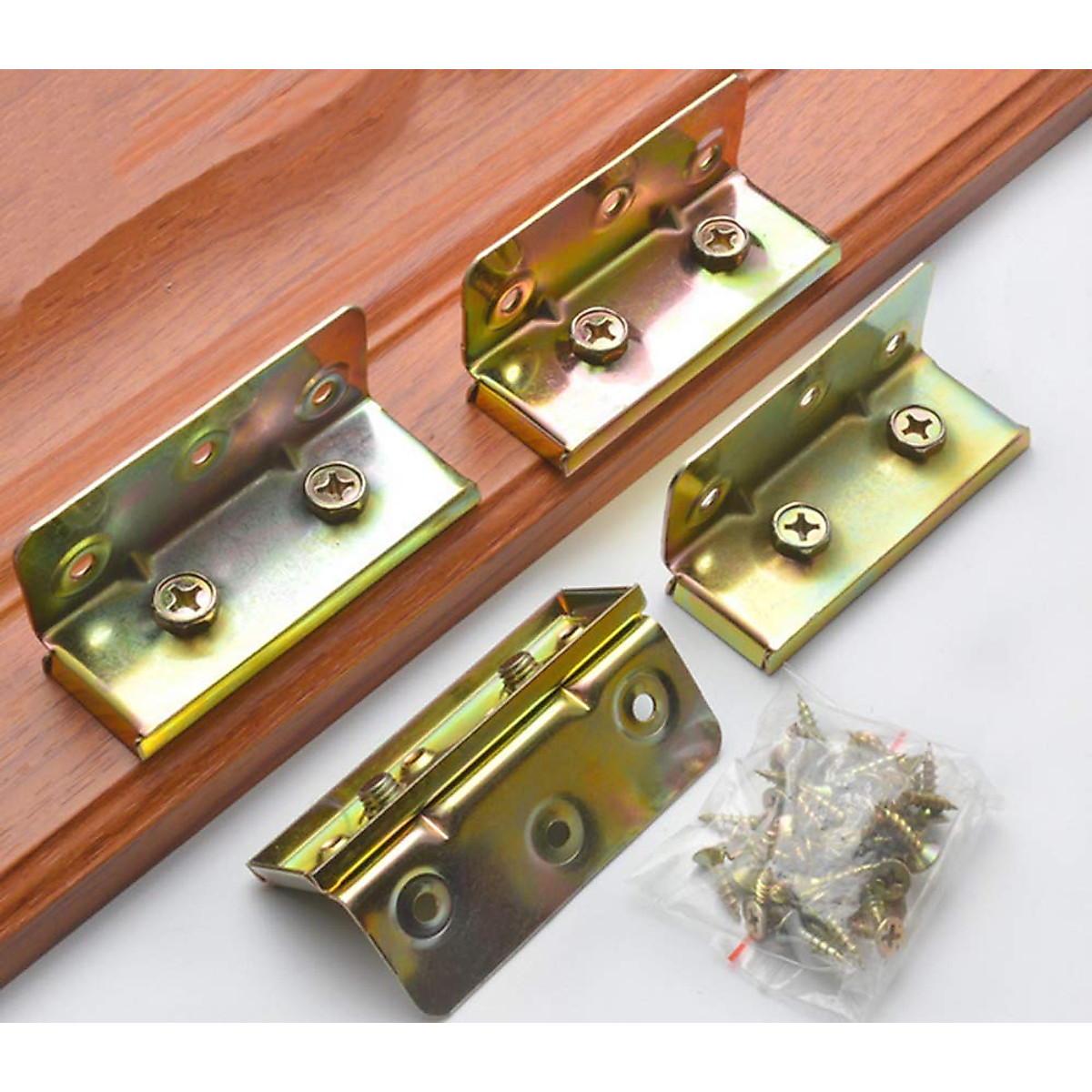 Bed Rail Bracket - Heavy Duty Non-Mortise Fasteners,Set of 4 (Screws Included)