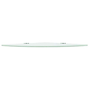 Corner Glass Shelf with Chrome Supports for Bathroom and Shower, Wall Mounted Storage Organizer Shelf, Tempered Glass, White