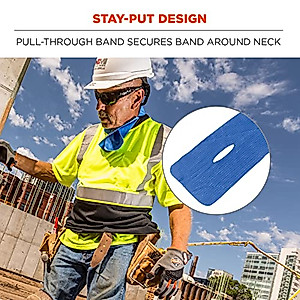 Ergodyne 6603-2PK Chill Its 6603 Cooling Neck Wrap, Long Lasting Cooling Relief, 2-Pack,Blue