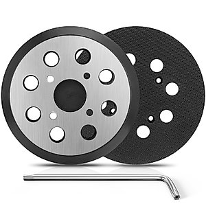 Sander Pad for Milwaukee, 2 Pack 5 Inch 8 Hole Orbital Sander Pad for Milwaukee 6021-21 6034-21 2648-20 2648-21 Random Orbit Sander Replacement Hook and Loop Metal Backing Pad Part Number 51-36-7100