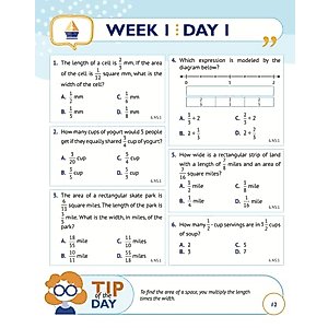 6th Grade Common Core Math: Daily Practice Workbook - Part I: Multiple Choice | 1000+ Practice Questions and Video Explanations | Argo Brothers (Next Generation Learning Standards Aligned (NGSS))