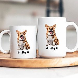 Pembroke Welsh Corgi Customized Name Coffee Mug, Personalized Pembroke Welsh Corgi Coffee Mug Cup Gifts For Mom Dad Dog Lovers, Pembroke Welsh Corgi Owner Gifts For Men Women, Tea Cups 11oz 15oz
