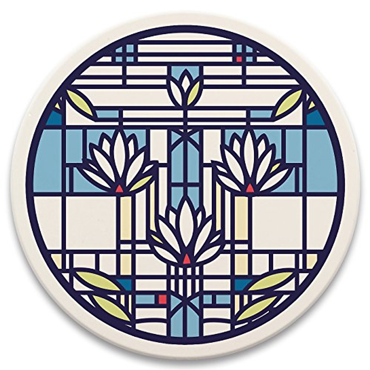 CoasterStone Frank Lloyd Wright Waterlilies Set of 4 Coasters, One Size, Multicolored