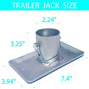 RUNIGOO Trailer Jack Foot Plate 2000Lbs Capacity W/Pin Base Jacks Pads for A-Frame Boat RV Insert Camper Removable (H:3-1/4")