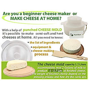 Cheesemaking Kit Cheese Mold Press Strainer Cheese With Follower Piston 1.2 L - Tofu Press Mold Cheese Making Kit Machine – Cheese Set for Press - Paneer Maker - Cheesemaking Suppliest