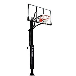 Silverback 60" In-Ground Basketball System with Adjustable-Height Tempered Glass Backboard and Pro-Style Breakaway Rim