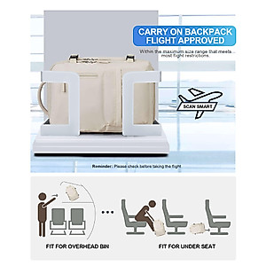 VGCUB Carry on Backpack,Large Travel Backpack for Women Men Airline Approved Gym Backpack Waterproof Business Laptop Daypack,Beige