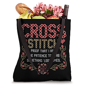 Cross Stitch Funny Sewing Quilting Stitching Tote Bag