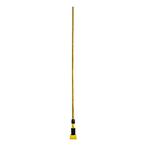 Rubbermaid Commercial Products Wood Mop Handle, 60-Inch, Lightweight Wet Mop Gripper with Heavy-Duty Clamp Handle for Floor Cleaning