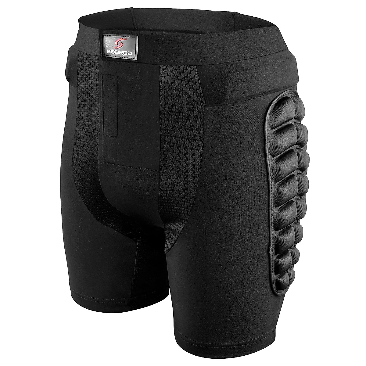 Soared 3D Protection Hip Butt EVA Paded Short Pants Protective Gear Guard Impact Pad Ski Ice Skating Snowboard Black XS