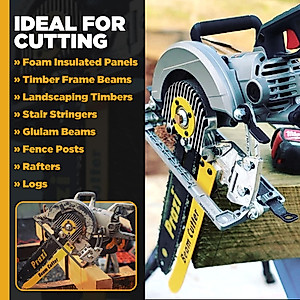 Prazi 12" Beam Cutter Attachment for Circular Saws – for 7-1/4"-8-1/2" WormDrive Saws – American Owned Company – Increase Cut Depth from 2-1/2” to 12”
