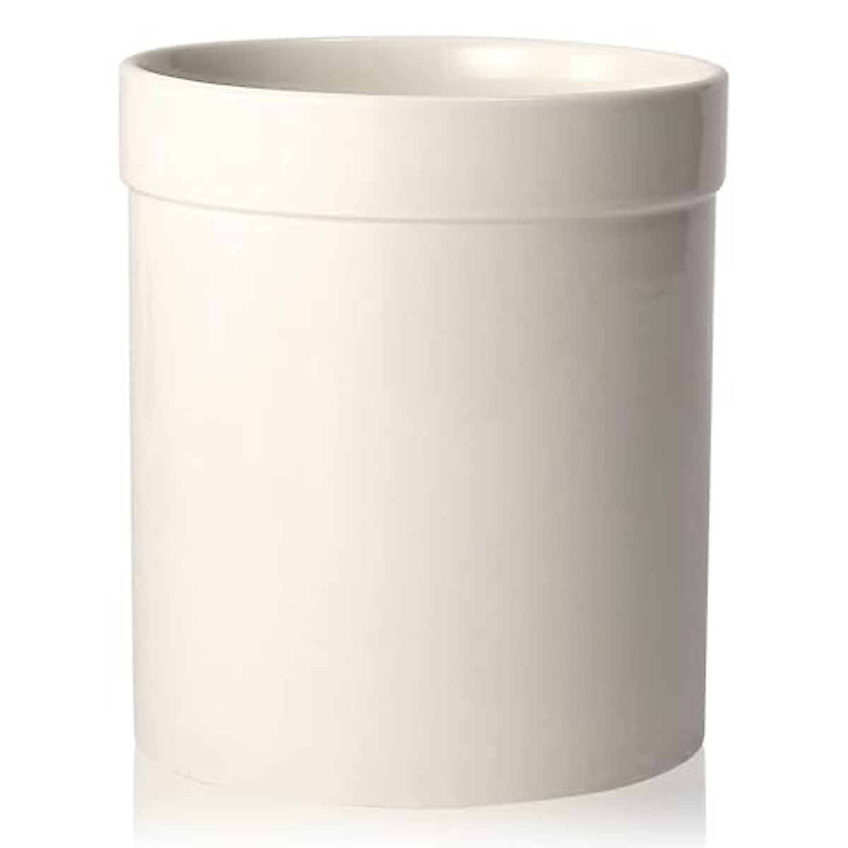 MEIGUI Ceramic Kitchen Utensil Holder, Utensil Crock Large Utensils Holder for Kitchen Decor, Cooking Tool Utensils Caddy for Countertop, Pure White