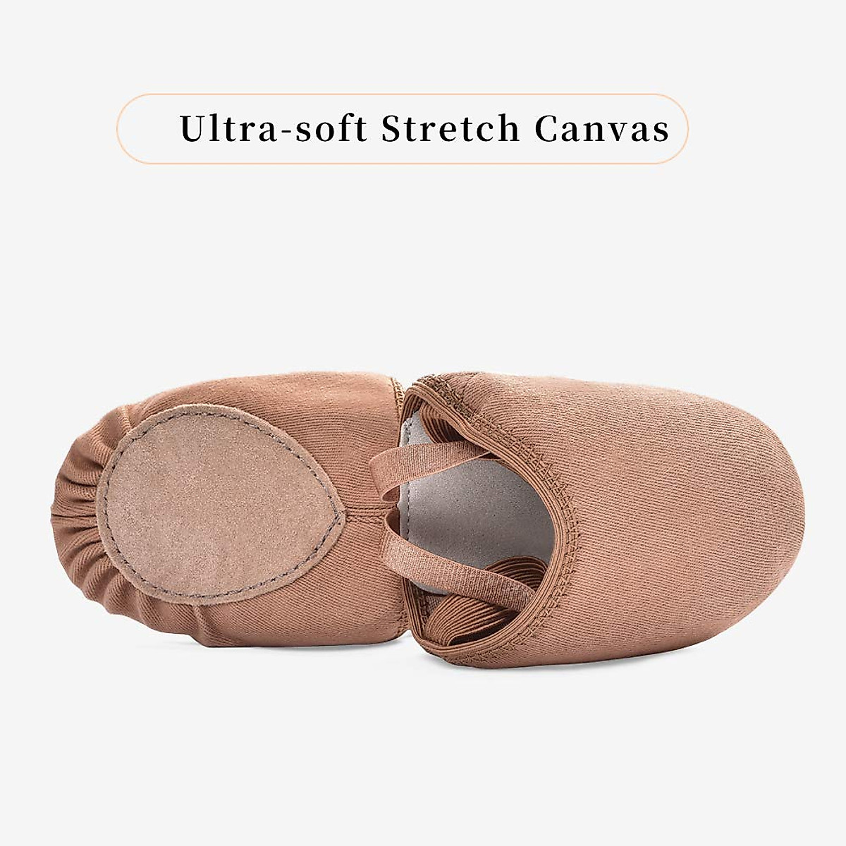 Stelle Half Soles Dance Shoes Women Men Canvas Lyrical Pirouette Ballet Shoes Turners Dance Shoes for Contemporary (Tan, 7.5/8.5)