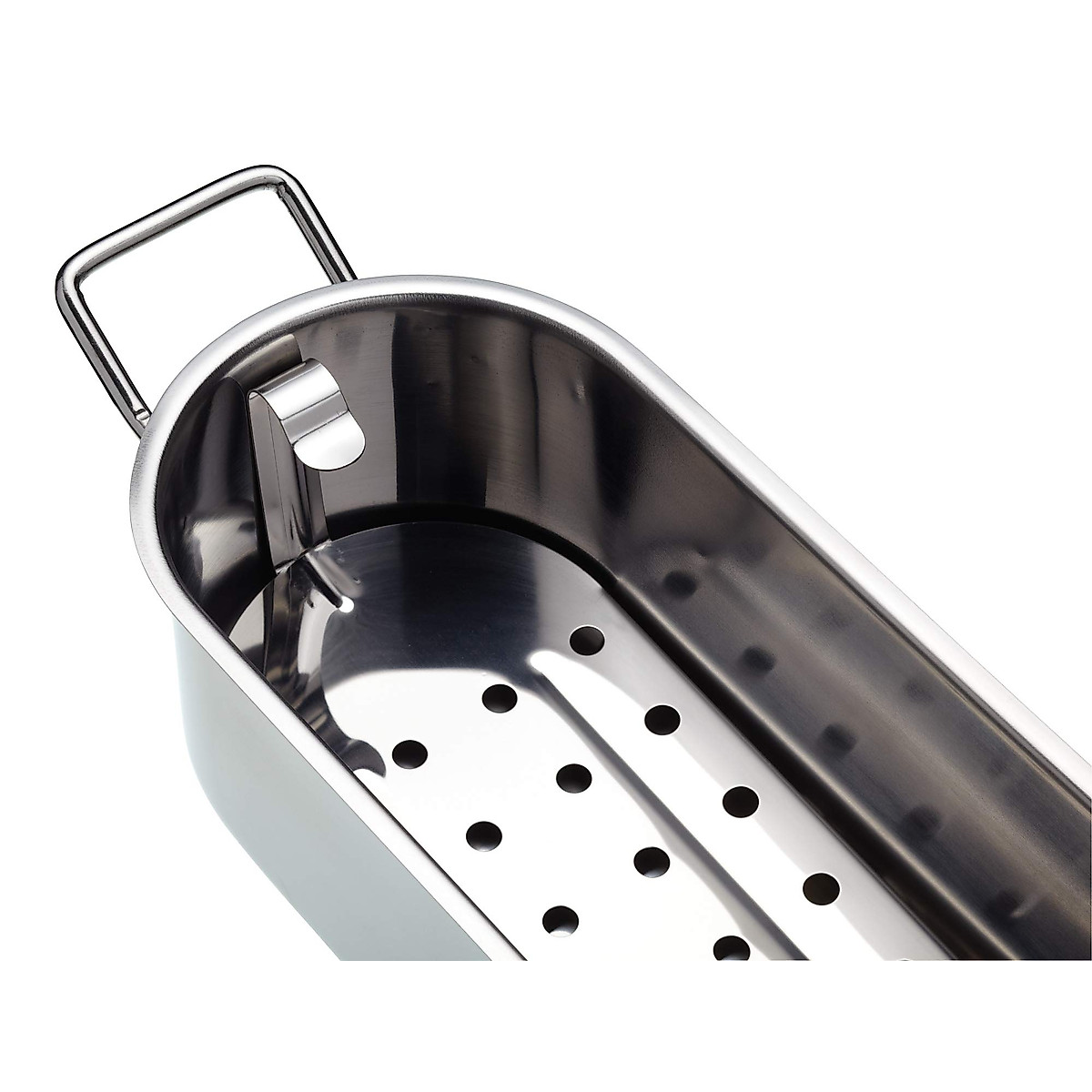 KitchenCraft Fish Kettle, Stainless Steel Induction, Polished, Large, 61.5 x 18.5 x 10.5cm, Silver